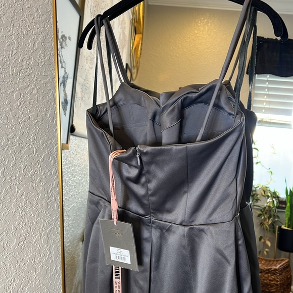 House of CB | Dresses | House Of Cb Violette Shadow Grey Satin Fishtail ...